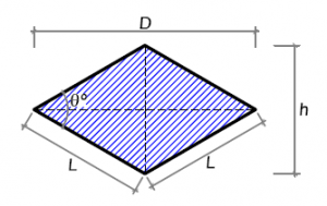 Cálculo da área de um losango online